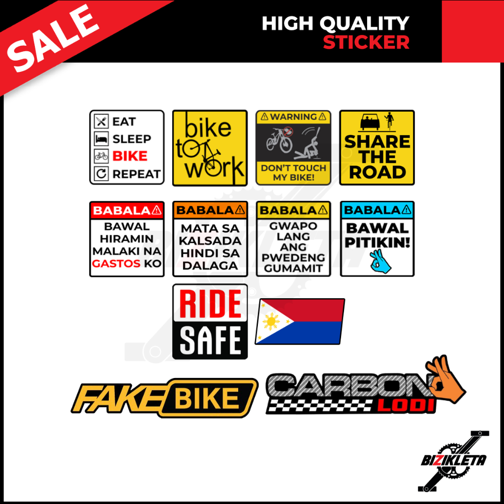 Bike Stickers Waterproof 4x4 cm - Bike/MTB/Bicycle [Bizikleta] | Shopee ...