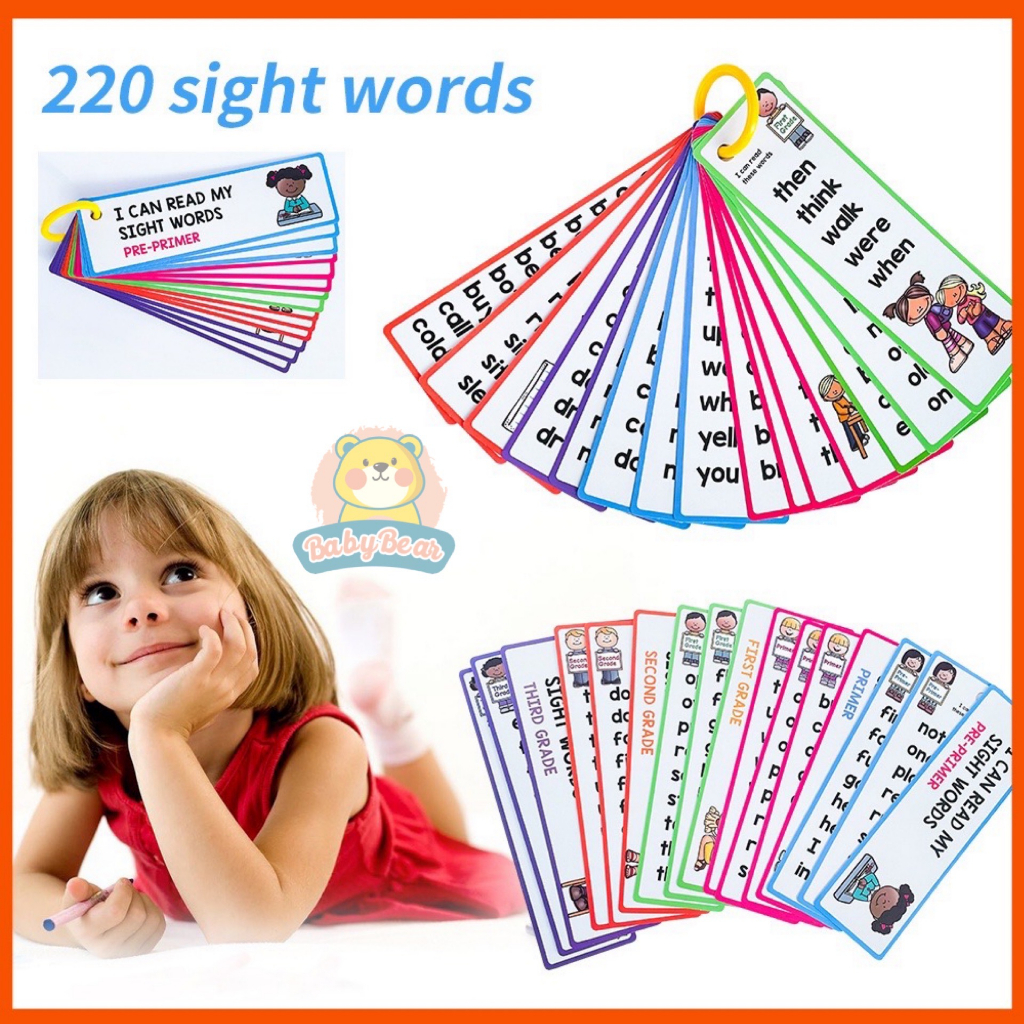 220 Dolch Sight Words English Flash Cards Pocket Cards Education ...
