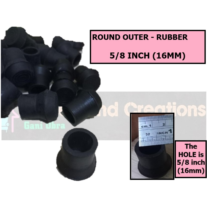 ROUND Outer 5/8 inch Inner Diameter RUBBER Footings-SOLD PER PIECE ...