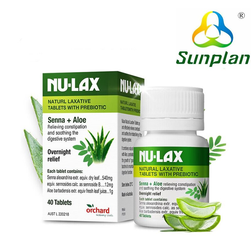 Sunplan NULAX Natural Laxative Tablets with Prebiotic Senna + Aloe 40 ...