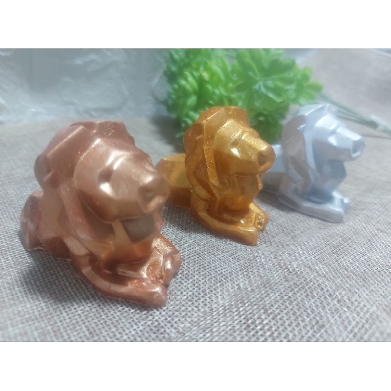 Metallic Miniature Lion Figurine for home decor, accesories | Shopee ...