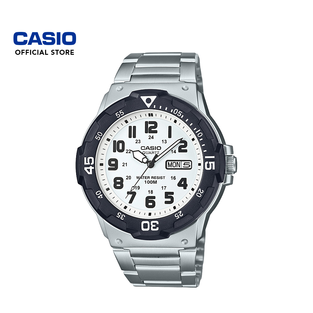 Casio (MRW-200HD-7BVDF) Silver Stainless Steel Strap 100 Meter Quartz ...