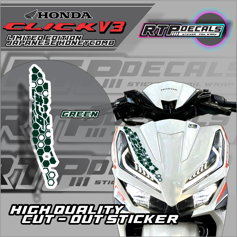 HONDA CLICK V3 LIMITED EDITION JAPANESE HONEYCOMB FRONT DECALS STICKER ...