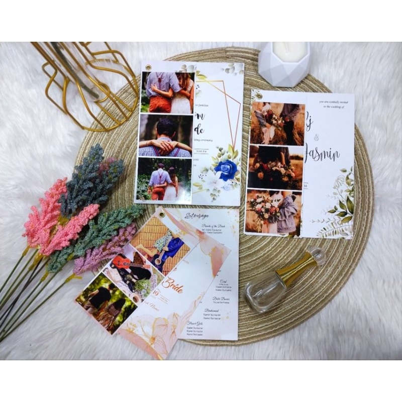 Wedding Invitation Bookmark Style | Personalized | Free Layout | Shopee ...