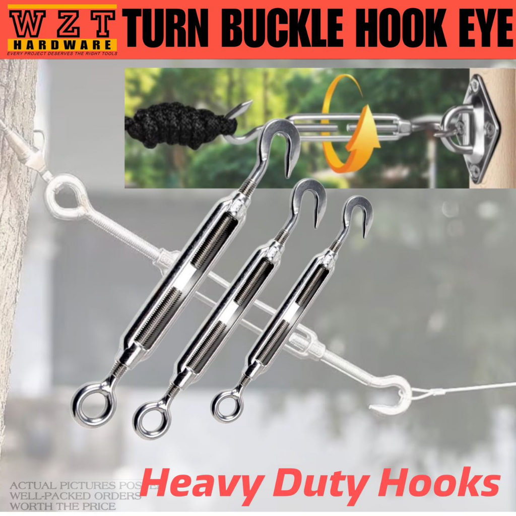 CHROME PLATED TURN BUCKLE HOOK EYE TURNBUCKLE HEAVY DUTY | Shopee ...