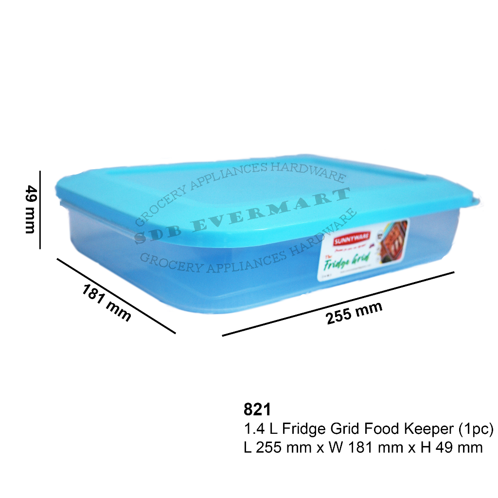Sunnyware-Food Keeper Fridge Grid Food Container-Extra Small-1.4L-[821 ...