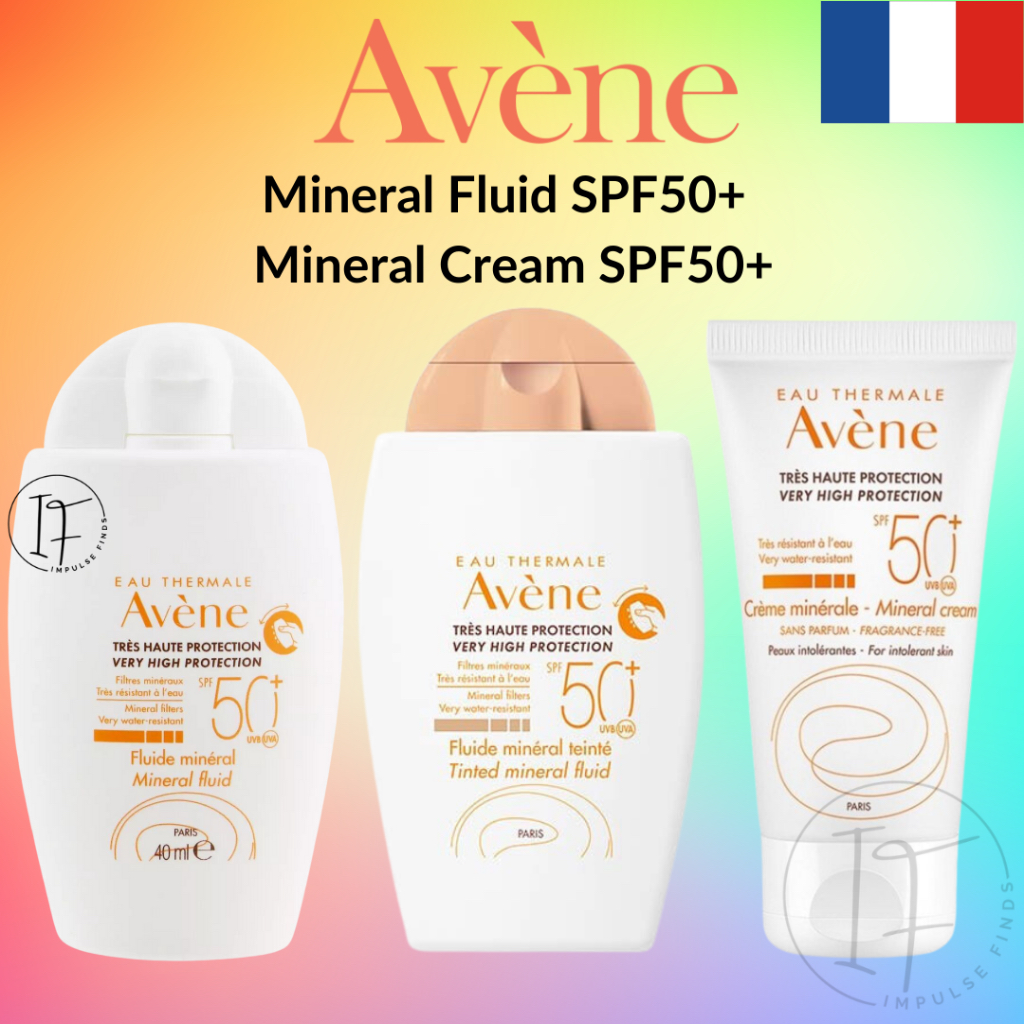 Avene Mineral Fluid Sunscreen SPF50+ 40ml | Mineral Cream Sunscreen ...