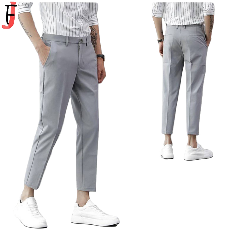 Gray slim fit plain formal slacks for men casual attire A903 | Shopee ...