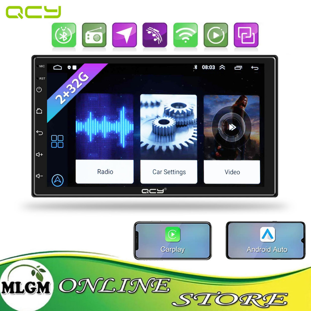 QCY 7 inch 2 DIN Android 12 Car Stereo Multimedia Car Radio Carplay ...