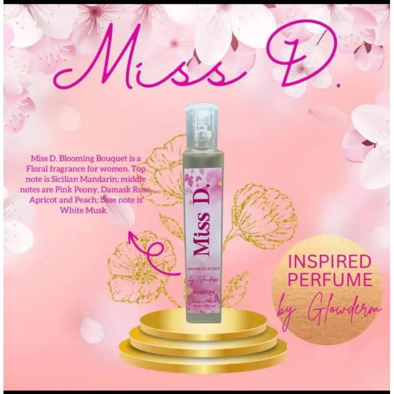 Glowderm Miss D perfume For women 30% oil based Made in France | Shopee ...