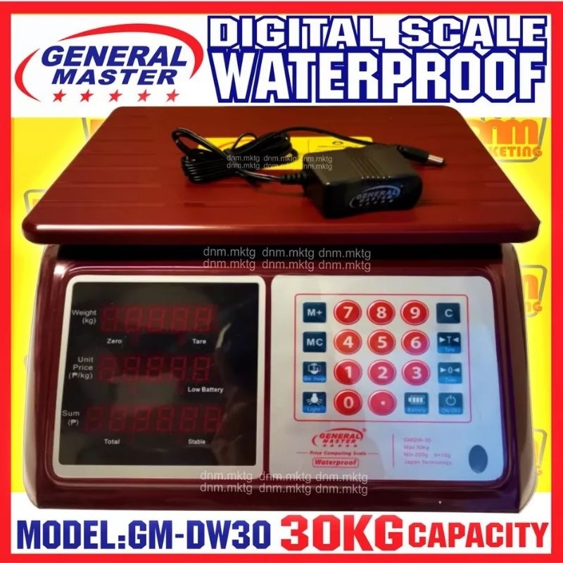 GENERAL MASTER DIGITAL WATERPROOF SCALE 30KG (GM-DW30) | Shopee Philippines
