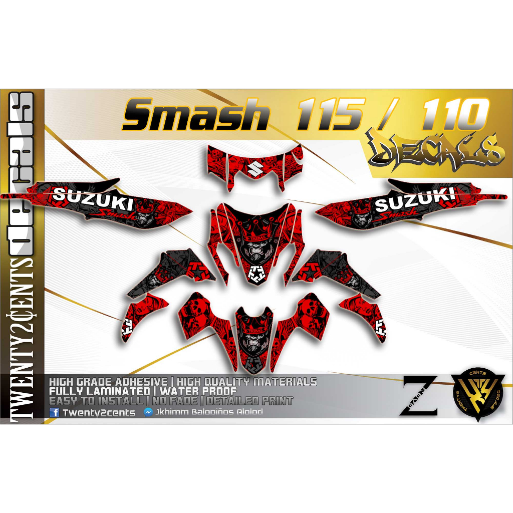 Suzuki Smash 115 Decals High-Quality Stickers (tribal) | Shopee Philippines