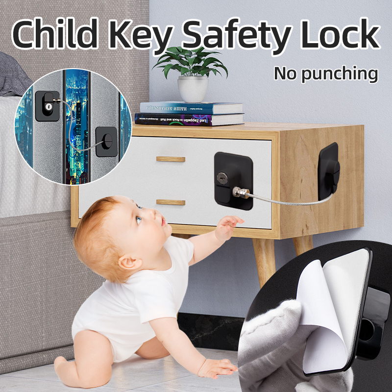 Cabinet Lock With Key Refrigerator Lock For Kids Drawer Wardrobe Door ...