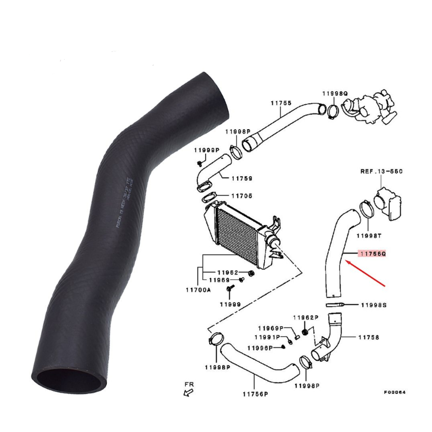 Intercooler Turbo Hose Outlet Mitsubishi Montero GEN2 2008-2015 ...