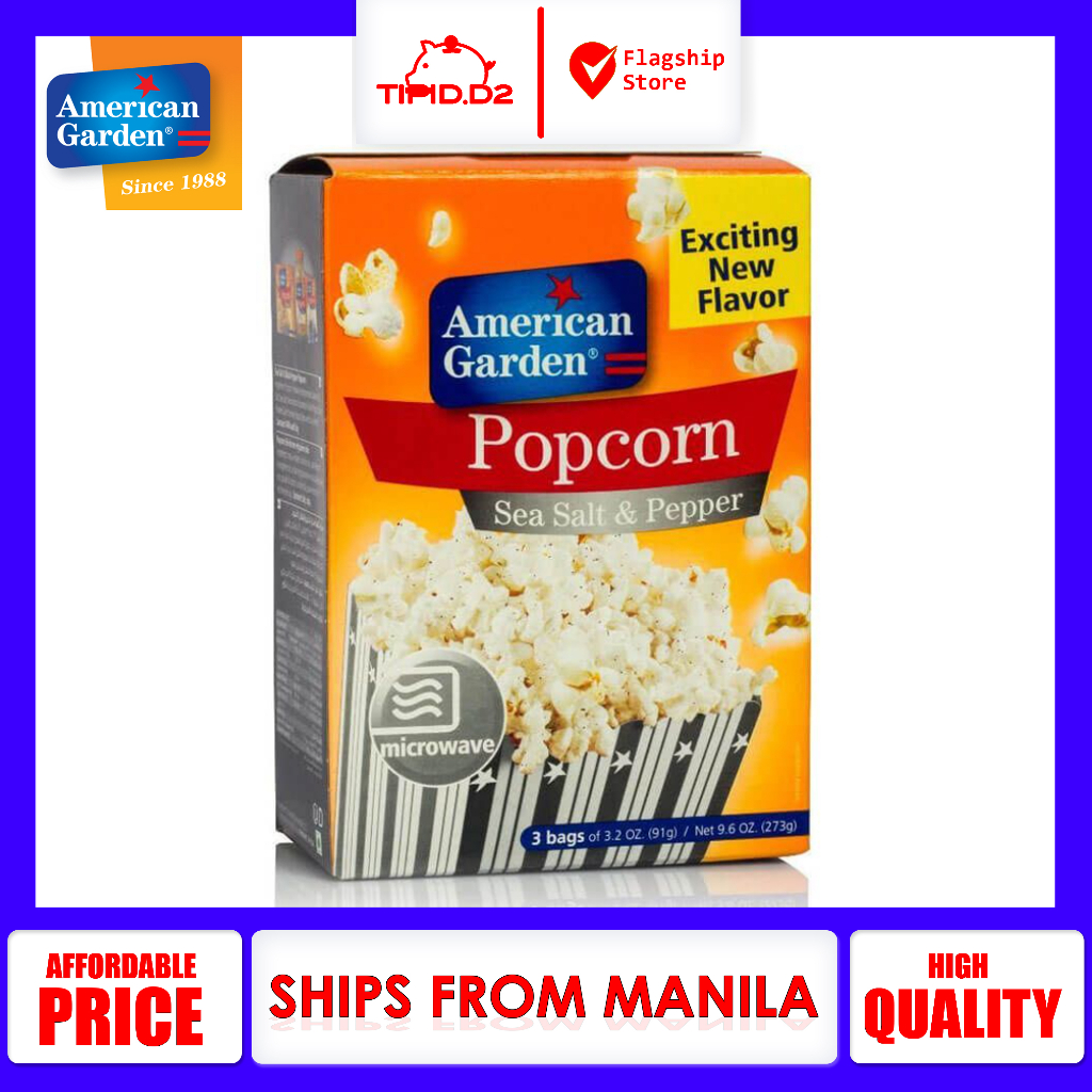 American Garden Popcorn (Sea Salt & Pepper) - Microwaveable Popcorn 3 ...