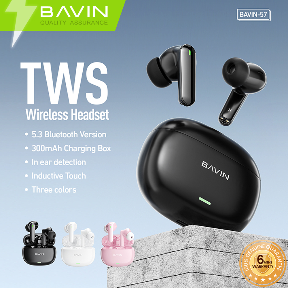 BAVIN BA57 TWS Wireless Bluetooth Earbuds HiFi Stereo Audio Sound ...
