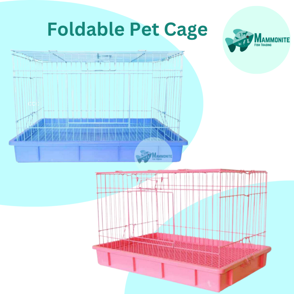 FOLDABLE PET CAGE WITH DETACHABLE TRAY - FOR RABBITS, HAMSTERS, GUINEA ...
