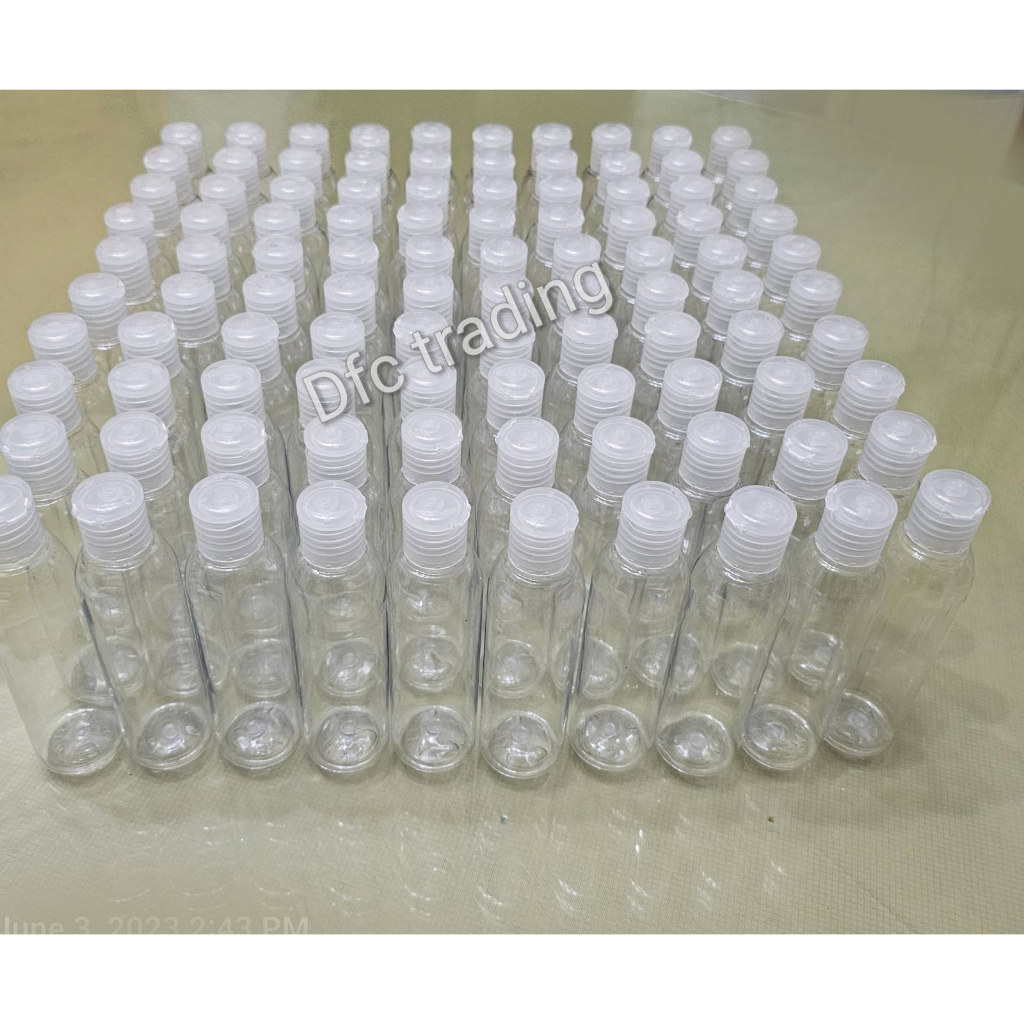 100PCS 100ML Flip Cap BOSTON ROUND CYLINDRICAL Clear Plastic Bottle ...