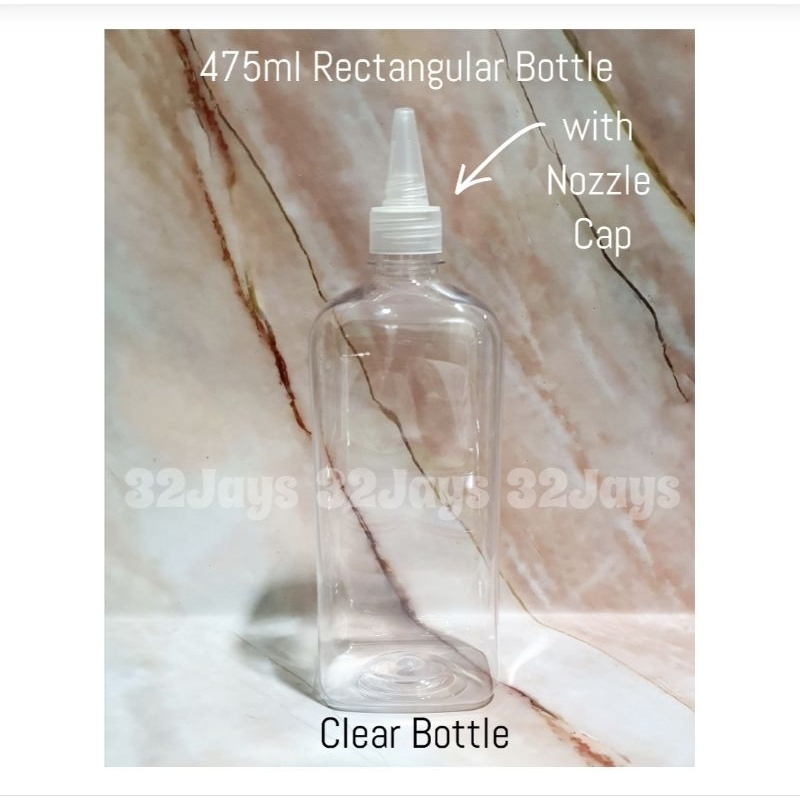 Ribbed 500ml OR 475ml Rectangular Nozzle Cap Bottle to transfer Oil ...