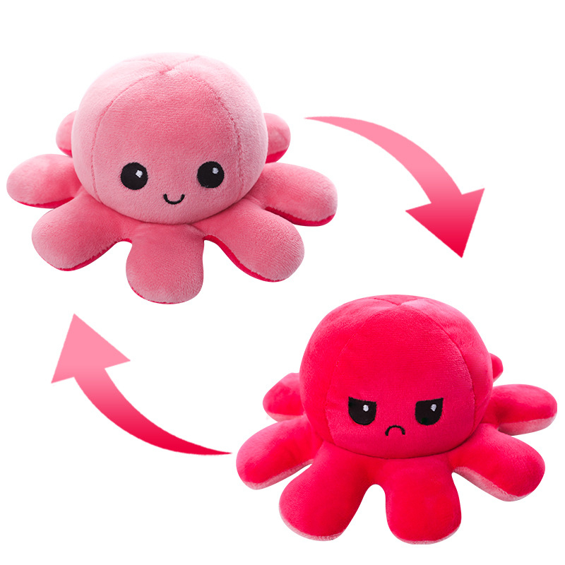Reversible Flip Stuffed Octopus Plush Doll Soft Simulation Reversible ...