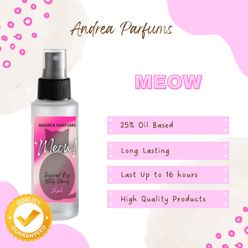 Andrea Parfums. Meow Inspired 85ml Long Lasting | Shopee Philippines