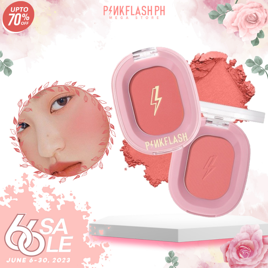 PINKFLASH Soft Powder Matte Blusher Highlight Contour Face Blush ...