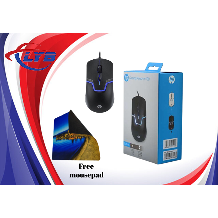 mouse with free mousepad Performance Optical Gaming Mouse HP M100 With ...