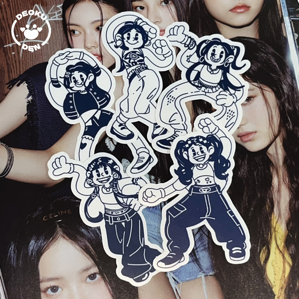 TokkiToons Hype Boy Vinyl & Holo Stickers by DEOKUDEN / NewJeans ...