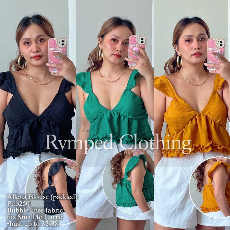 RVMPED Allena Padded Ruffle Top | Shopee Philippines