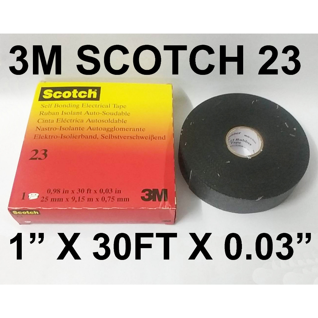 ORIGINAL 3M SCOTCH 23 SELF BONDING ELECTRICAL TAPE 1" X 30FT X 0.03 ...