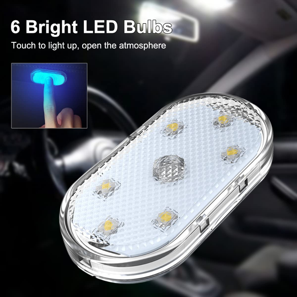 Car Led Touch Light Wireless USB Rechargeable Car Led Atmosphere Lights ...