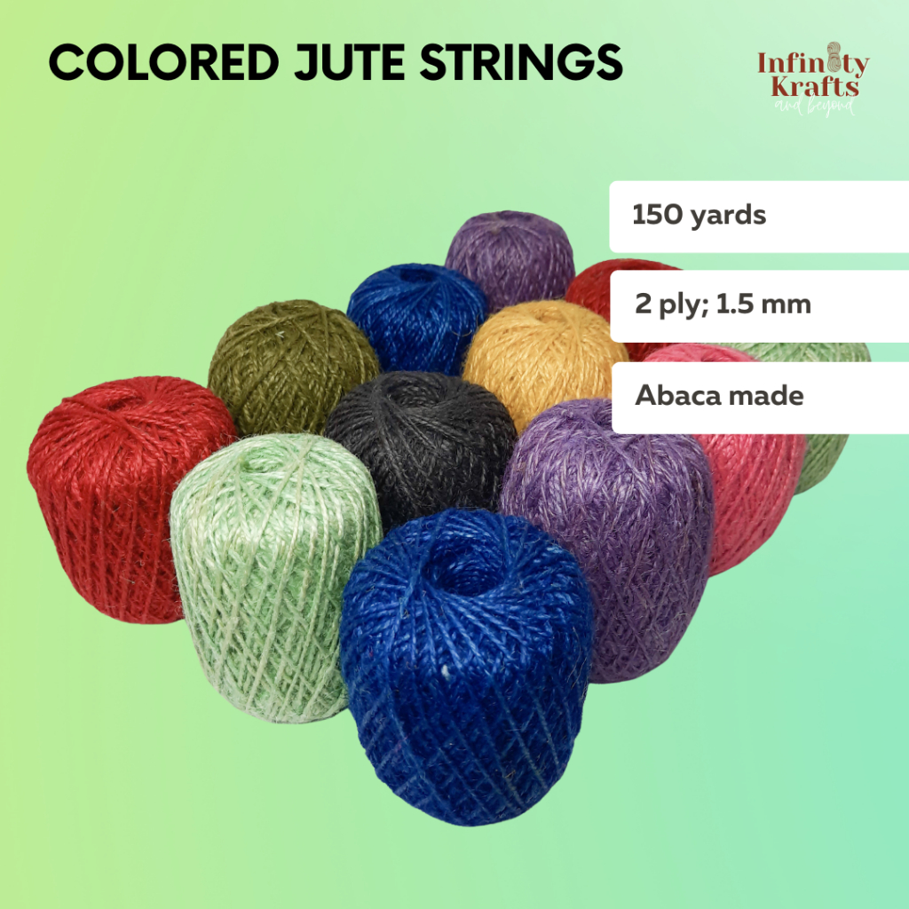 INFINITY KRAFTS | (150 Yards) JUTE STRING TWINE ABACA Craft Natural ...