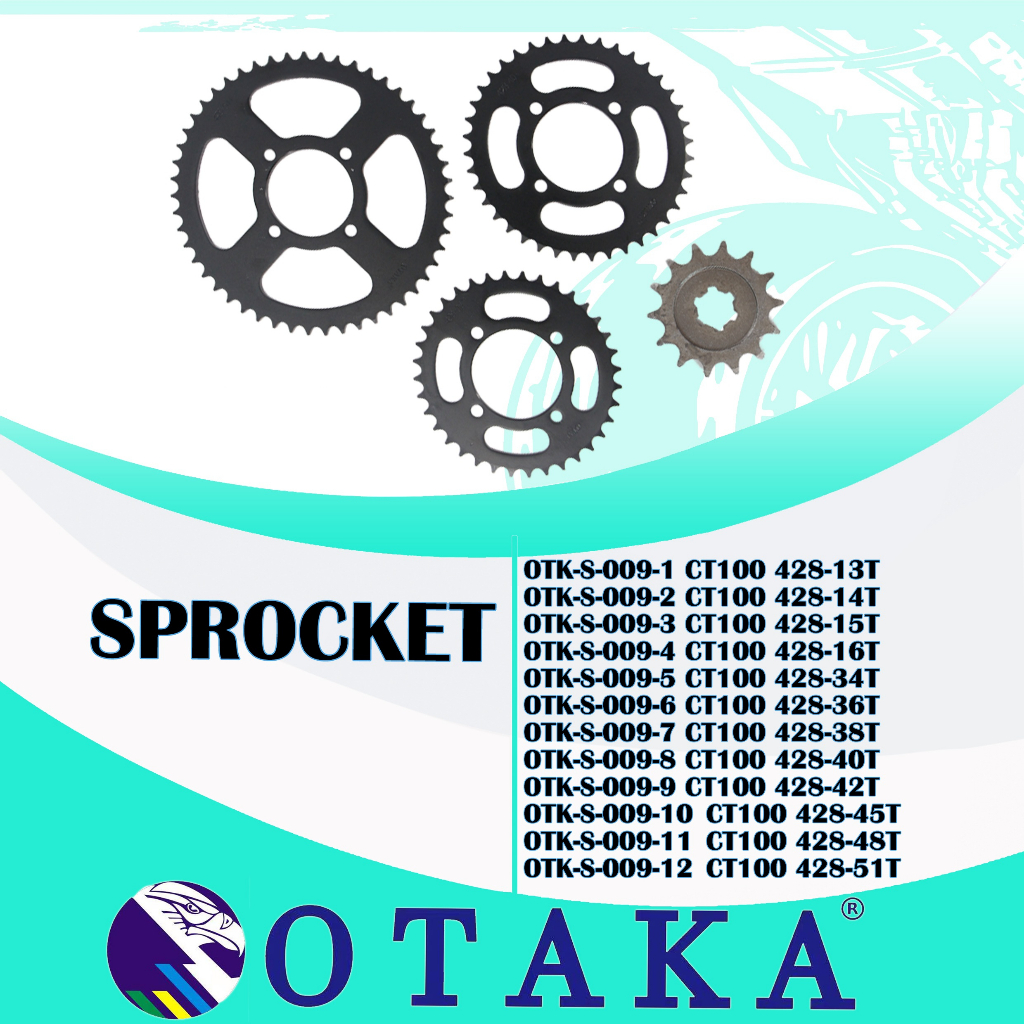 (OTAKA) CT100 / FURY 4 / AURA /KCP /KSR110 REAR SPROCKET MOTORCYCLE (4 ...