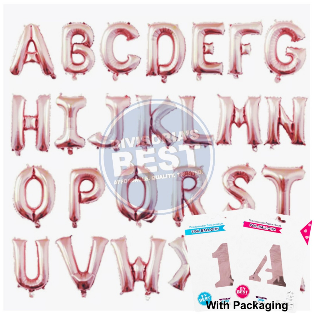 Letter Balloons with Card Rose Gold Foil Letter & Number Balloon 16 ...