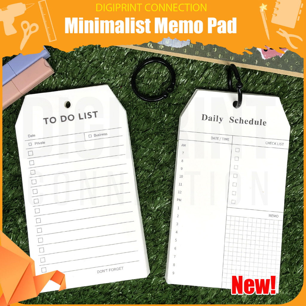 NEW! 50sheets Key Ring Memo Pad Minimalist Loose Leaf Ring Note Pad (To ...