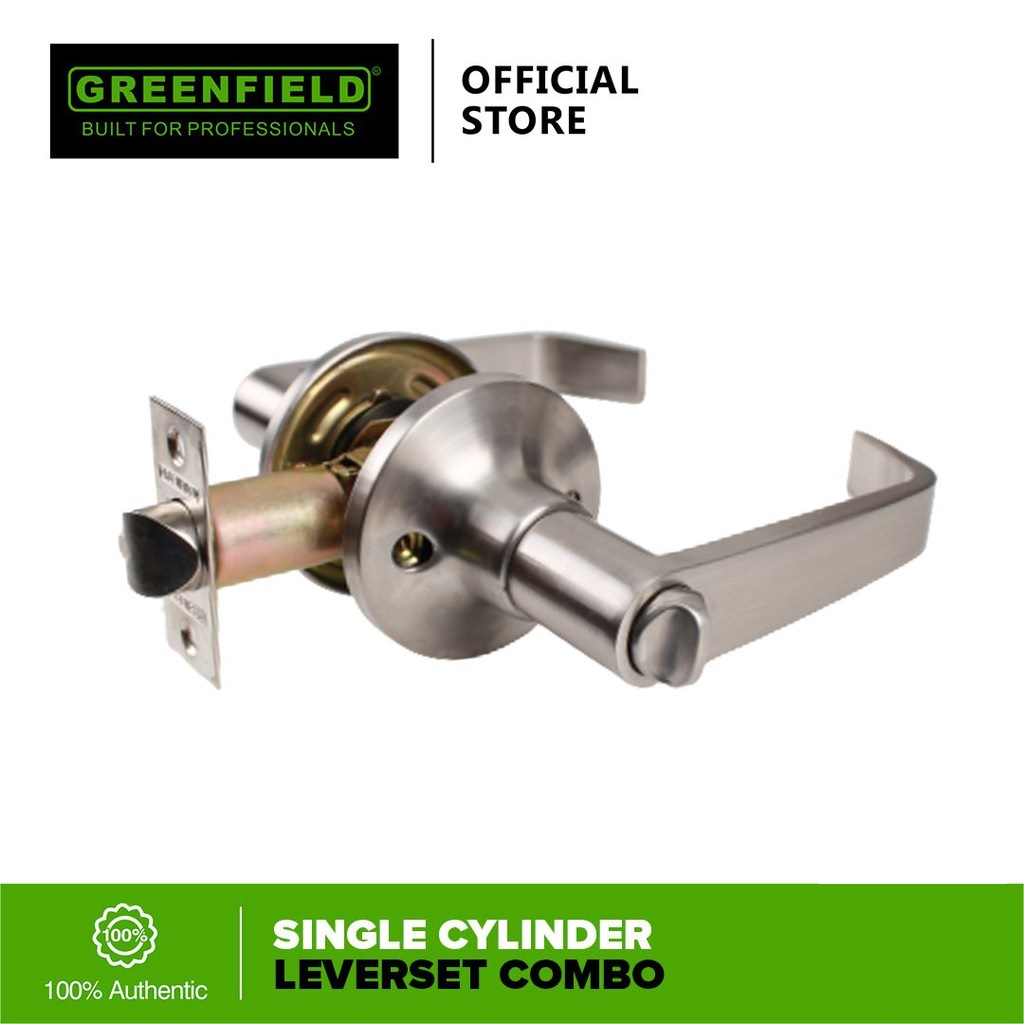 Greenfield Single Cylinder Lever Combo Set Satin Stainless Steel Finish ...