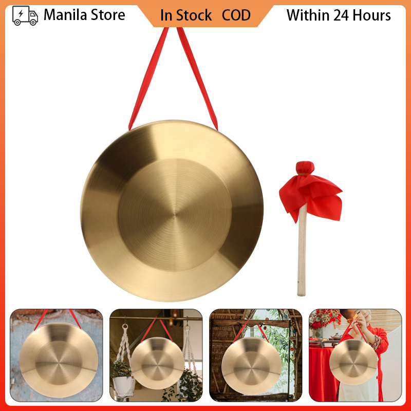 12/15cm Copper Hand Gong with Wooden Play Hammer Traditional Chinese ...