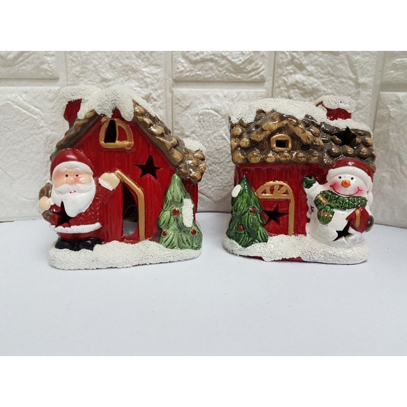 4" Ceramic House with santa claus | Shopee Philippines