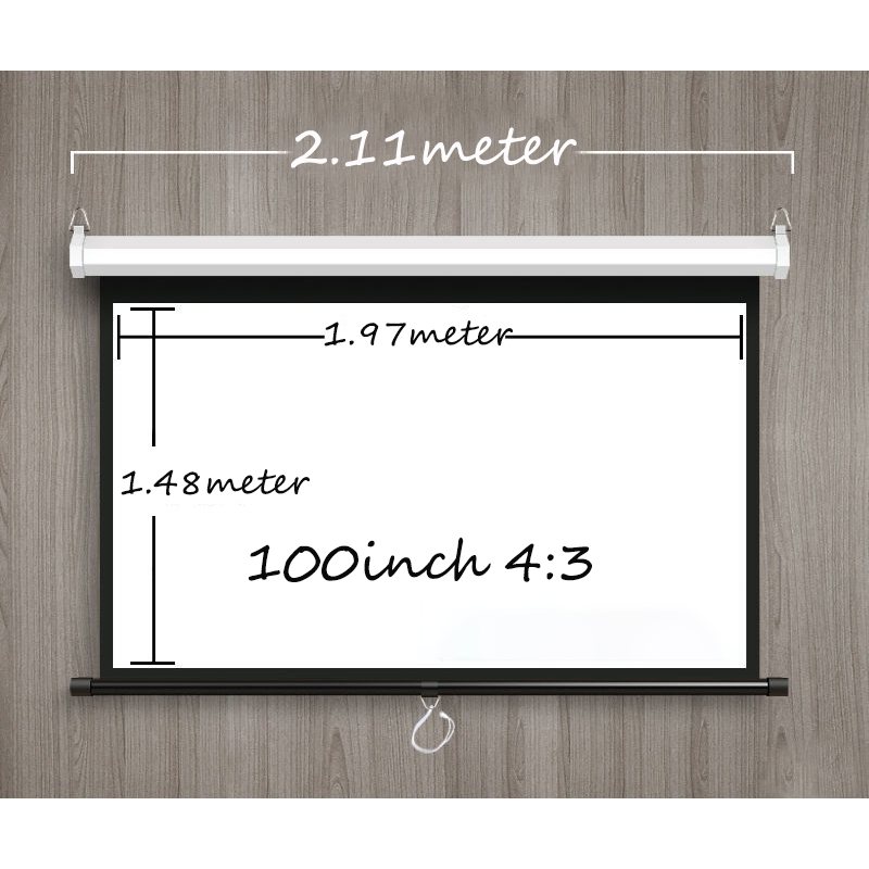 Firberglass Projector Screen Pull Down 100 inch 16:9 HD | Shopee ...