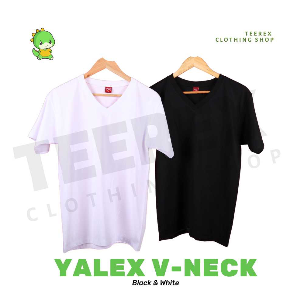 YALEX PLAIN SHIRT (RED LABEL) V-NECK WHITE BLACK (BEST SELLER/LOWEST PRICE) | Shopee Philippines