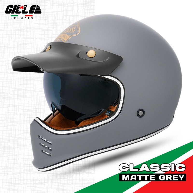GILLE CLASSIC RETRO HELMET with LOTS OF FREEBIES | Shopee Philippines