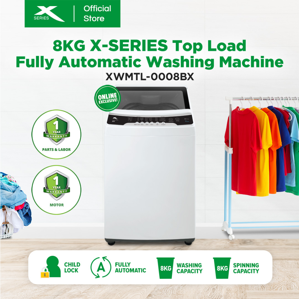 X-SERIES 8KG Top Load Fully Automatic Washing Machine with Spin Dry ...