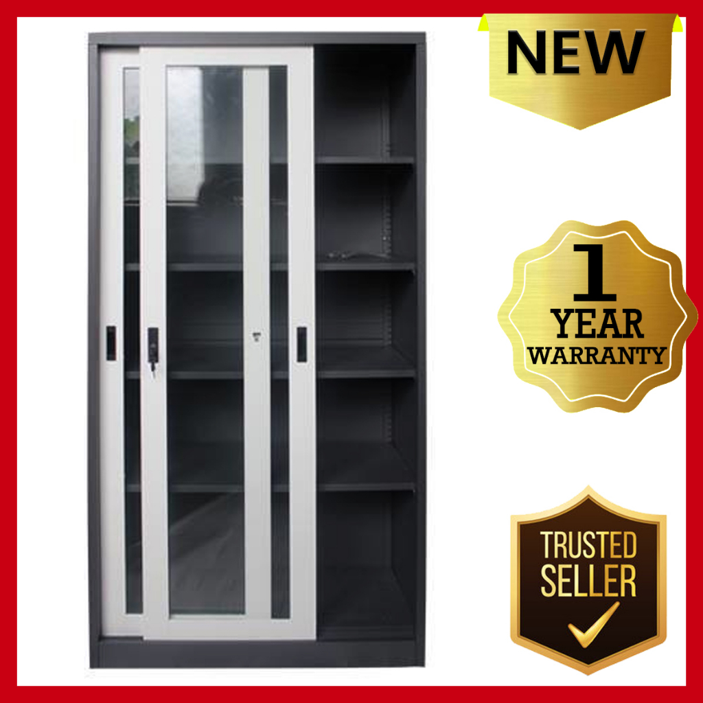 5-Layer Glass Sliding Door Steel Cabinet | Shopee Philippines