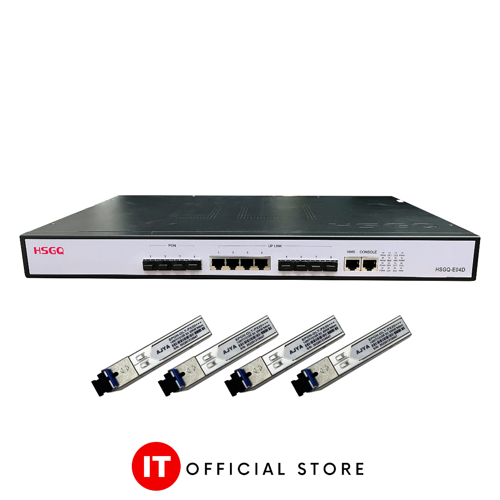 HSGQ E04D 4 Port EPON OLT - Dual AC 4x GE RJ45, SFP Ports with 9dBm ...