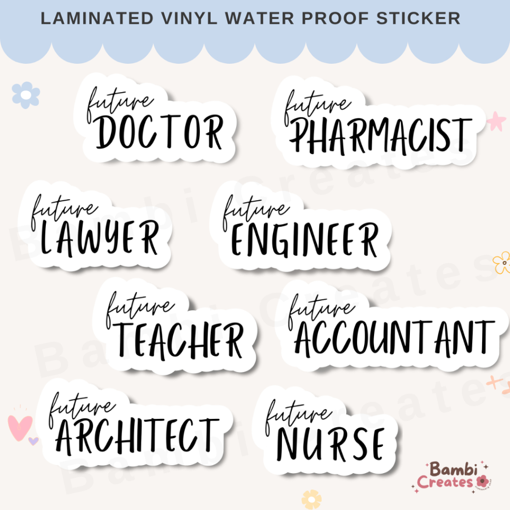 Future Profession Sticker Matte Laminated Vinyl Waterproof Sticker ...