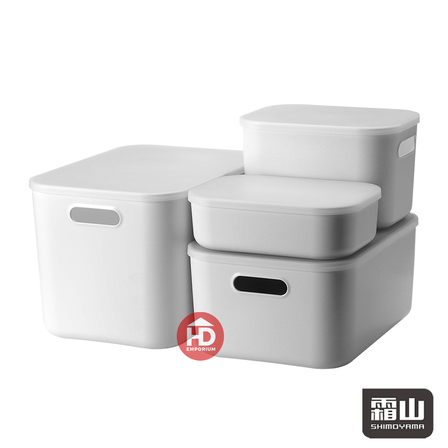 SHIMOYAMA Storage Box with cover GREY series Japanese style minimalist ...