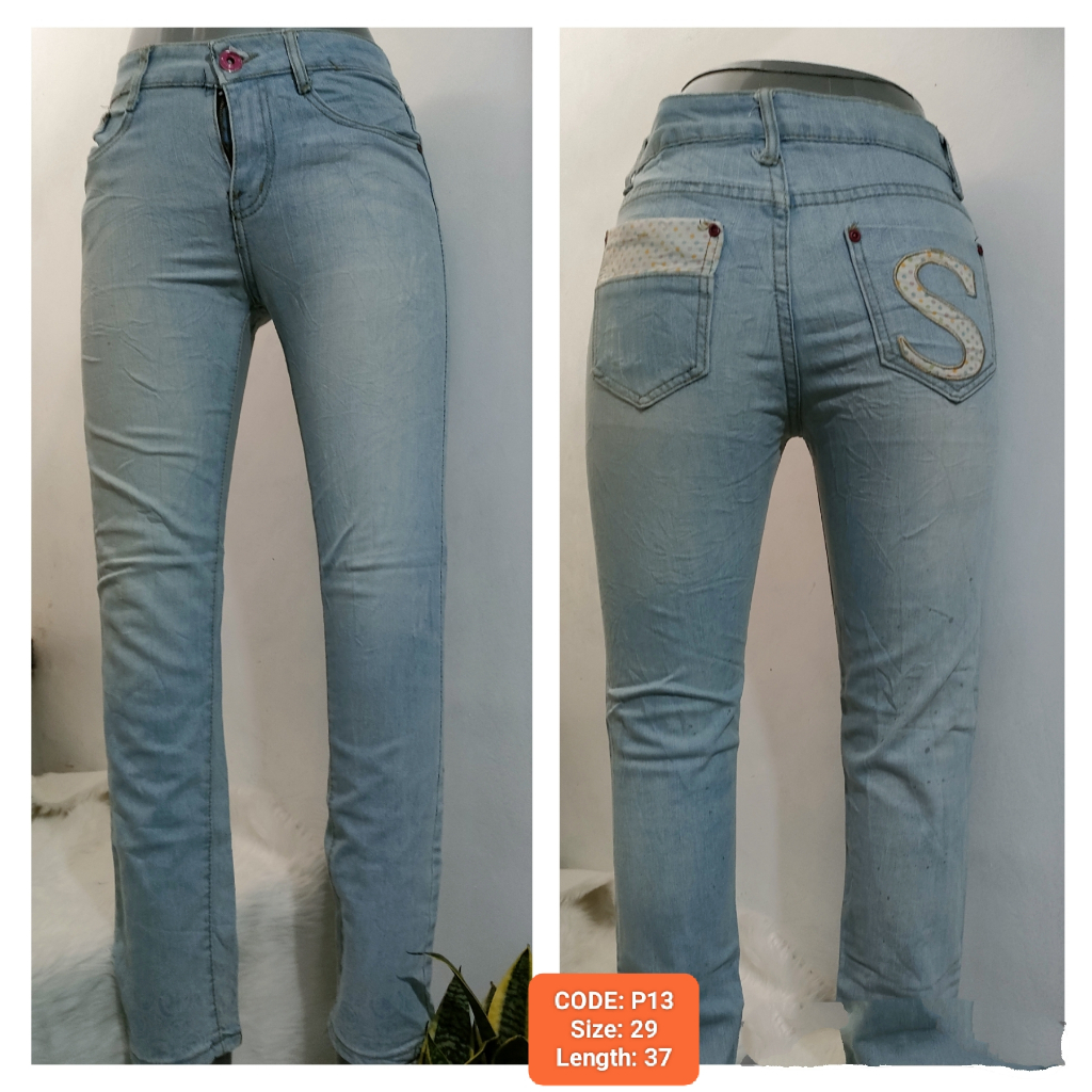 Ukay Ukay/Preloved Denim, Maong Pants for Women Wide Leg Skinny ...