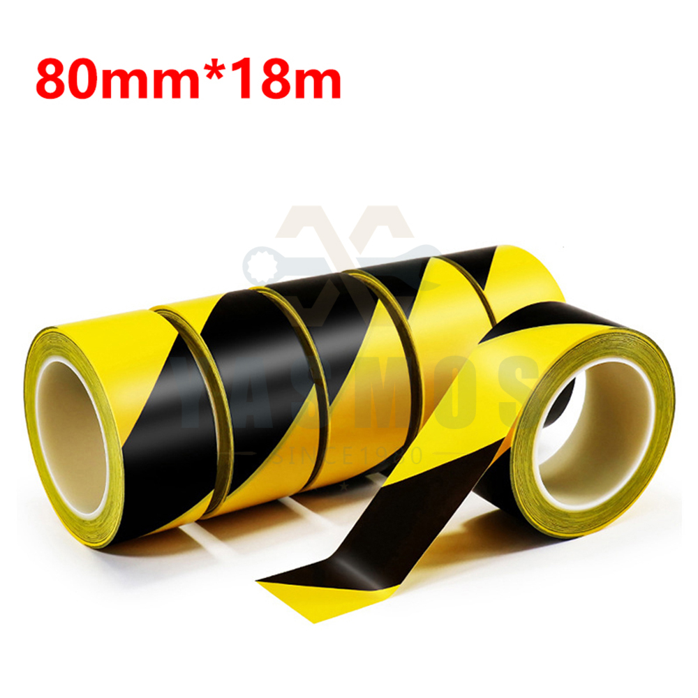 18M Caution Tape Striped Barricade Tape PVC Black And Yellow Adhesive ...