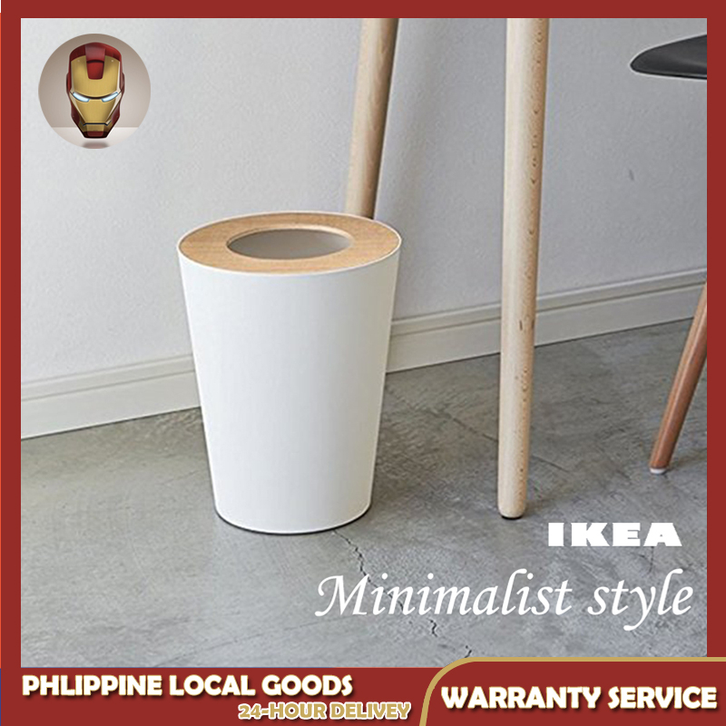 Trash Bin / Trash Can with Wooden Lid Muji Style Nordic Household ...