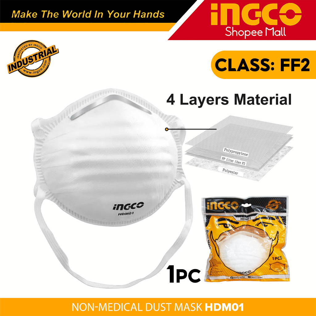 INGCO HDM01 Dust Mask Face Mask FFP2 Rating (N95) 100% ORIGINAL / AUTHENTIC _H | Shopee Philippines